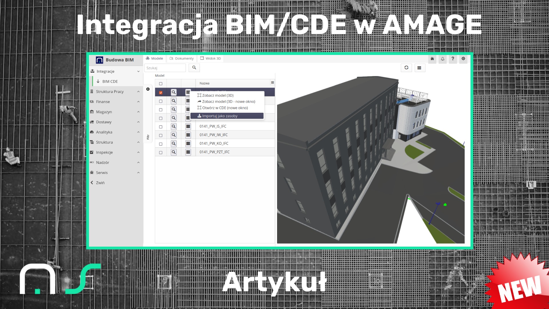 Budowa – Integracje ze środowiskami BIM/CDE – AMAGE Systems